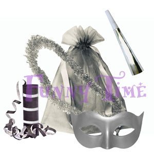 Cotillón dorado con antifaz. Un cotillón diferente para Nochevieja.